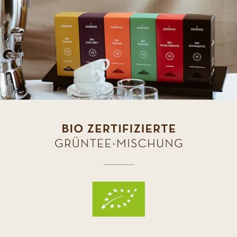 J. Hornig Bio Grüntee, Premium Pyramidenteebeutel, 25 Stück - Kaffee ...